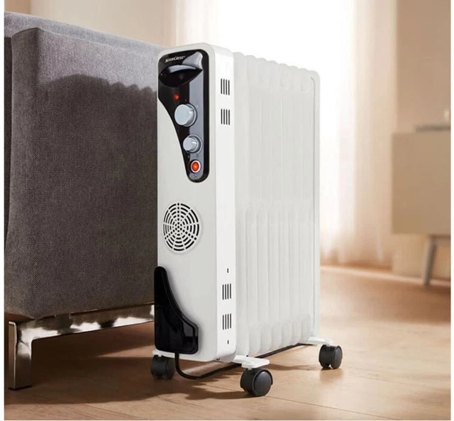 ELEKTRISCH 9 RIPPEN Ölradiator Heizgerät Heizgebläse Heizung Heizkörper +Gebläse $354.12 ...