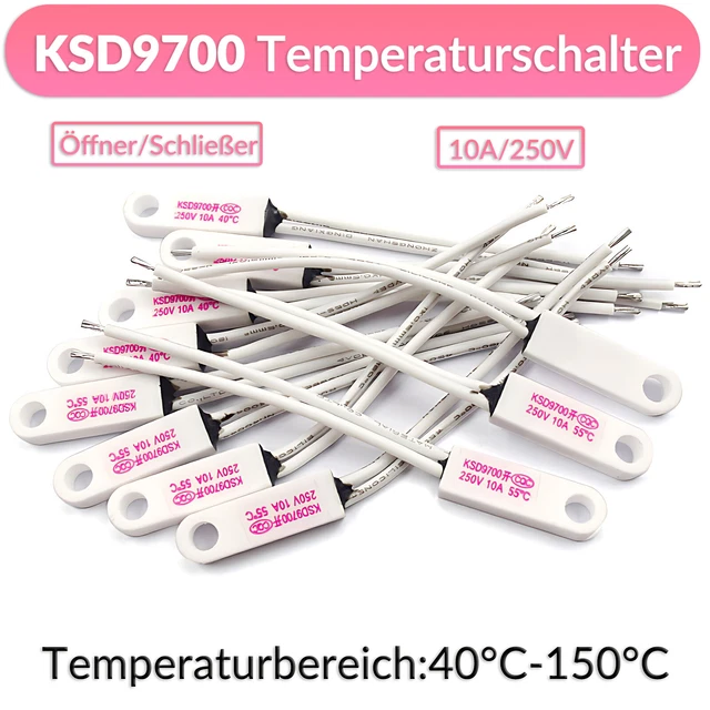 THERMOSCHALTER 40°C BIS 150°C Öffner/Schließer Temperaturschalter ...