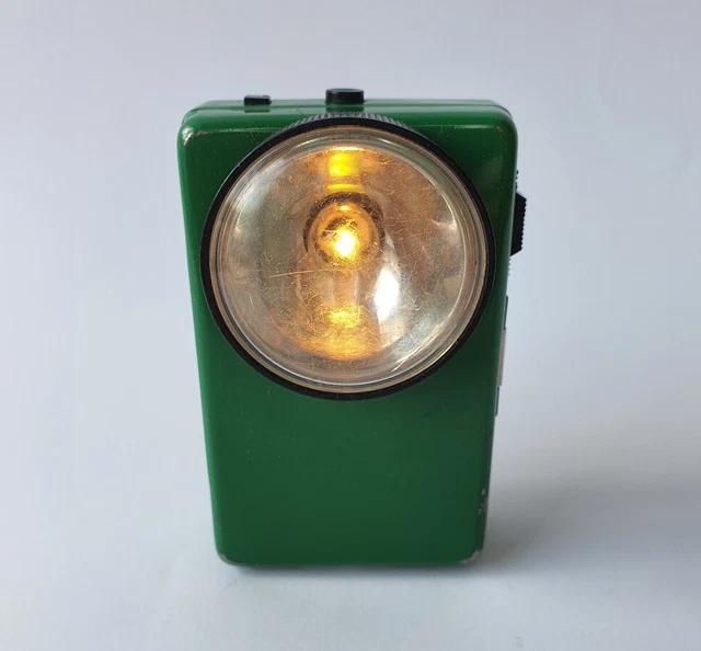 VINTAGE GERMAN MILITARY Green Army Use Signal Torch Flashlight Lamp ...