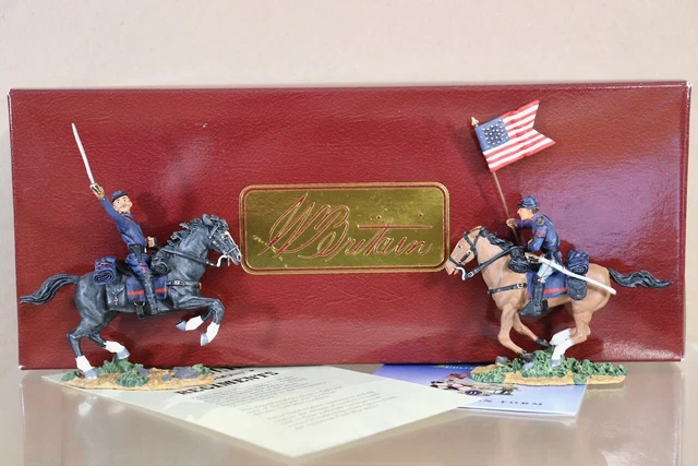 BRITAINS 17481 AMERICAN CIVIL WAR MOUNTED UNION OFFICER & FLAG BEARER ...