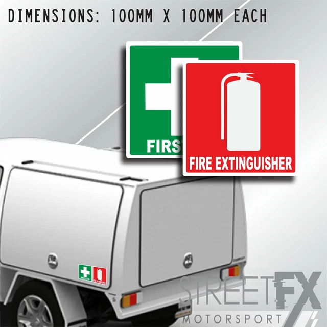 FIRE EXTINGUISHER FIRST Aid Spill Pack Sticker Sign 60mm OHS WHS Safety ...