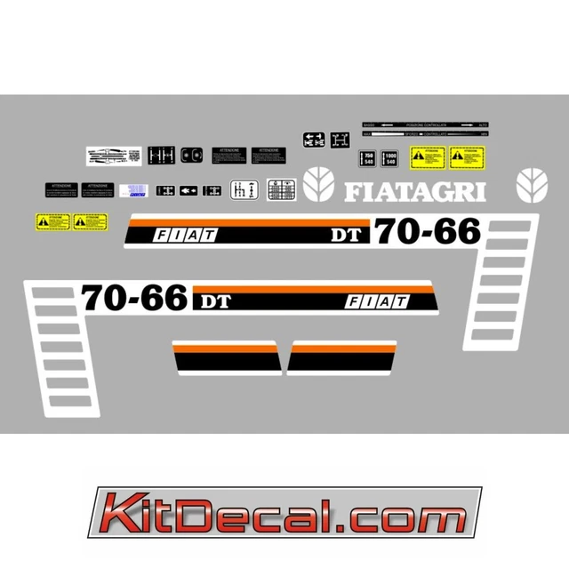 SET STICKERS TRACTOR Fiat 70-66 Dt Complete Set Decals Stickers Anti UV ...