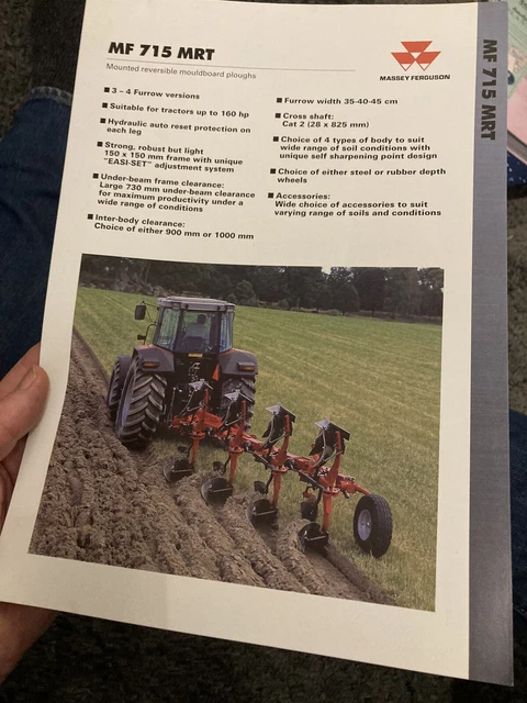 MASSEY FERGUSON MF 715 MRT plough tractor brochure 2000 6200 series £2.99 - PicClick UK