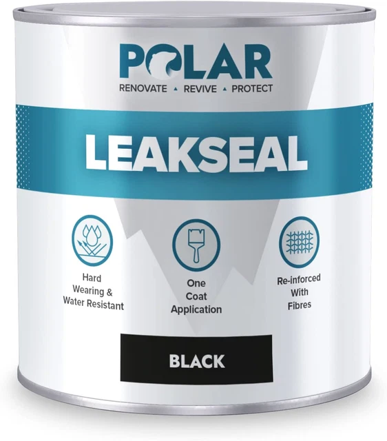 POLAR PREMIUM LEAK Seal Black Paint - 1 Litre - Instant Waterproof Roof Sealant £30.54 - PicClick UK