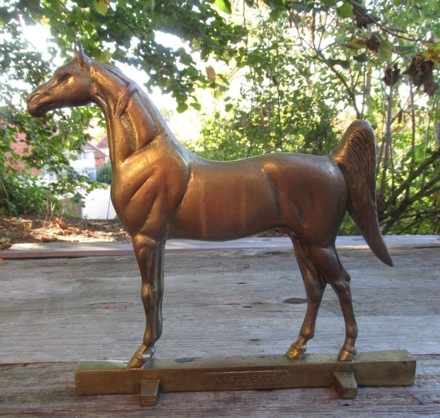 MESSING PFERD U.S.A. 1938 King`s Genius Rife Loth Corp antik Türstopper ...