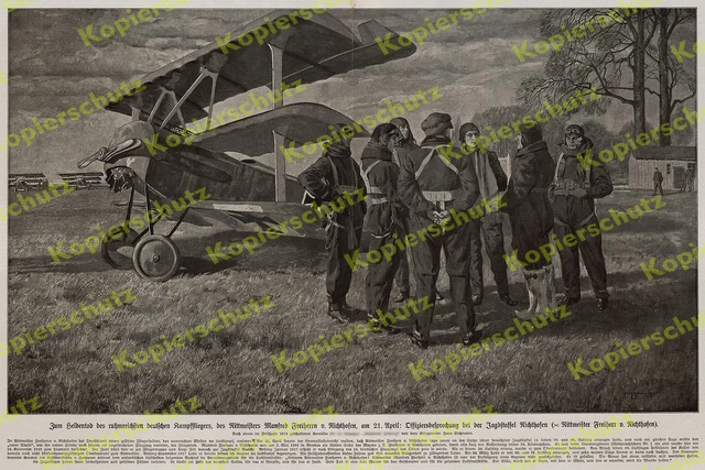 LIETZMANN FRHR V. Richthofen Jagdstaffel 11 Fokker Dr.I Offiziere ...