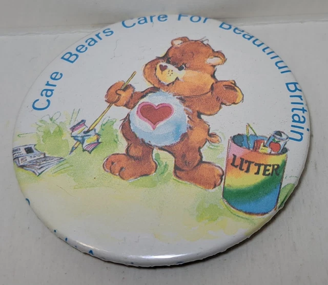 CARE BEARS CARE For Beautiful Britain Recycling Pin Badge Button ...