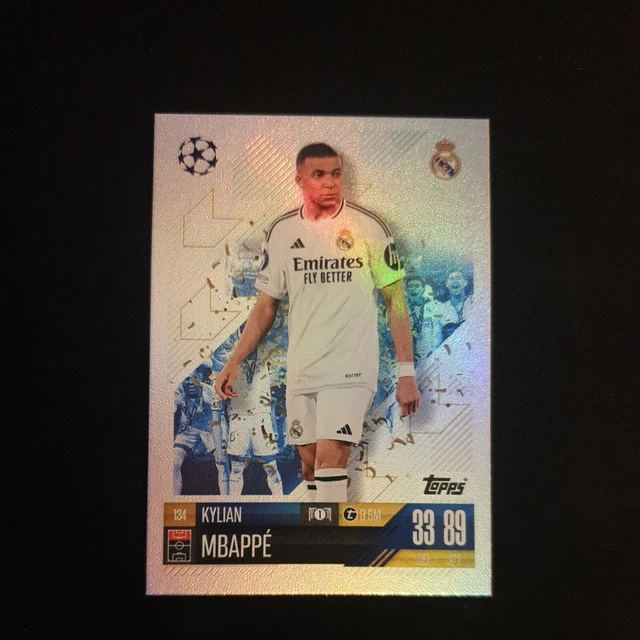 TOPPS MATCH ATTAX 2024-25 Kylian Mbappe Real Madrid Attax Card #134 £1. ...