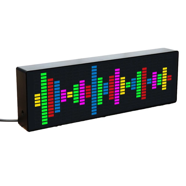 RGB COLOR LED Music Spectrum Electronic Clock Voiceactivated Rhythm ...