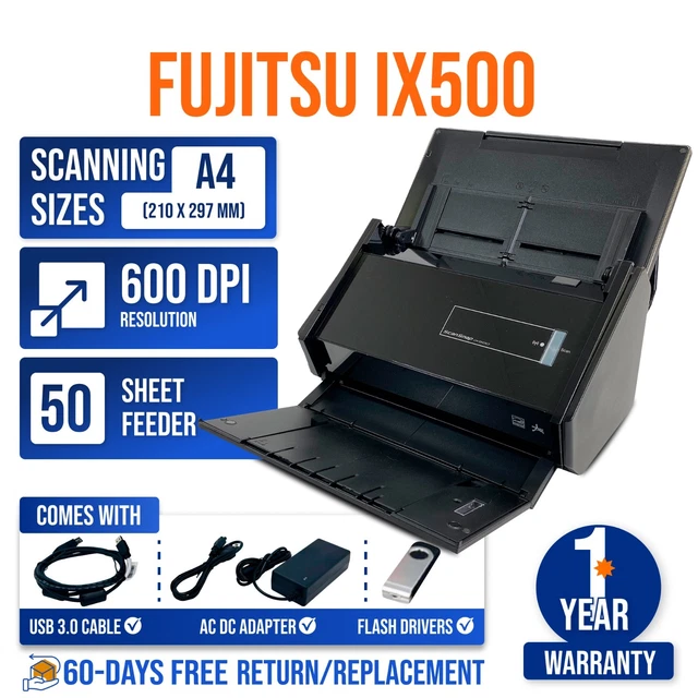 FUJITSU SCANSNAP IX500 Durchlauf Scanner Farbdokumentenscanner ...