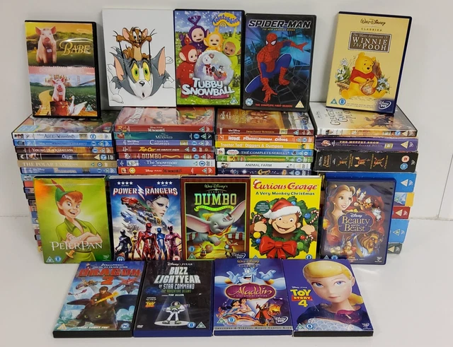 73 X KIDS DVD Joblot - Teletubbies Spider-Man Power Rangers Dumbo ...
