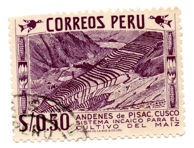 INCA FARMING SYSTEM for corn crop, Andenes Pisac Cusco, Perú 1952 ...
