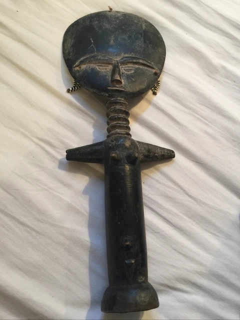 OLD ASHANTI TRIBE Wooden Akua’ba Fertility Figure African Akan Tribal ...