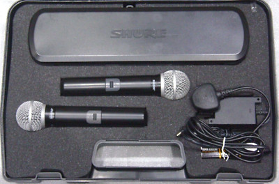 SHURE PG58 DUAL wireless hand held microphones PG88 854-865 MHz (102) £ ...