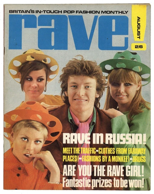 RAVE MAGAZINE AUGUST 1967 Traffic Jimi Hendrix John Lennon Pink Floyd ...