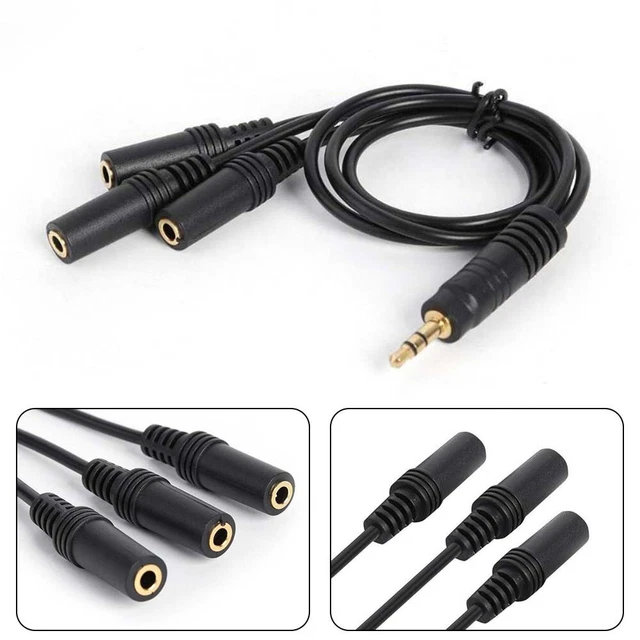 MULTI DEVICE COMPATIBLE 3 Way Aux Splitter Cable 3 5mm Male to 3x ...