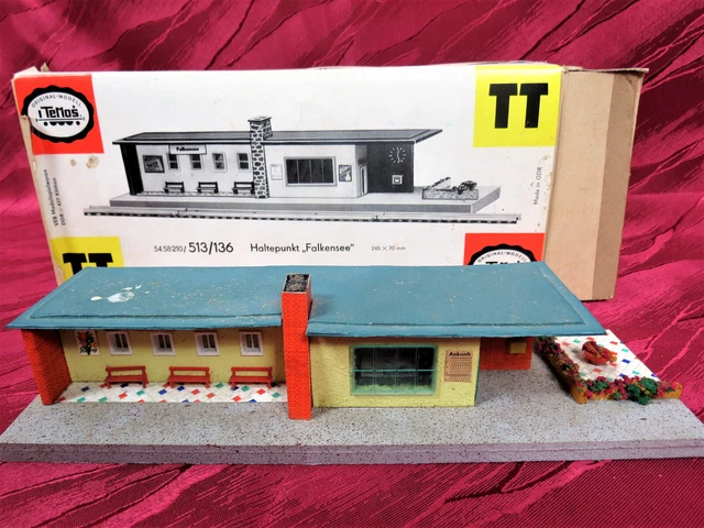 VINTAGE TEMOS DDR Falkensee Bahnhof Modeleisenbahn TT Köthen EUR 35,00 ...