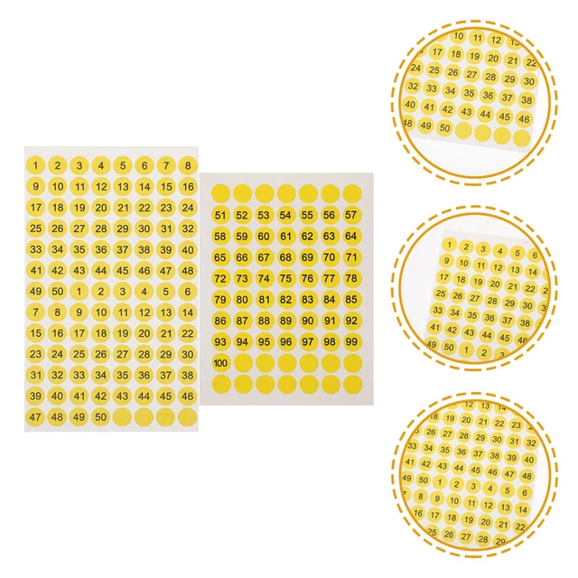 10 SHEETS ADESIVO Numerato Etichette Digitali Ufficio Etichetta EUR 10 ...