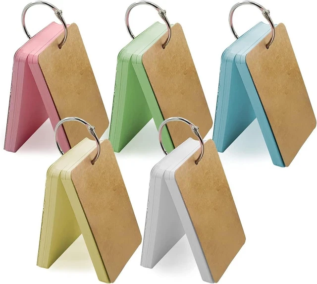 SMALL CARDSTOCK PAPER Colored Index Cards Blank Flash Cards Punched ...