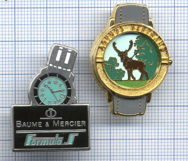 LOT 2 PIN'S MONTRES ARTHUS BERTRAND PARIS CERF Chasse / BAUME & MERCIER / WATCH EUR 11,00 ...