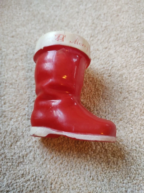 VINTAGE HARD PLASTIC Santa Claus Boot Candy Container Christmas ... VINTAGE HARD PLASTIC Santa Claus Boot Candy Container Christmas ...