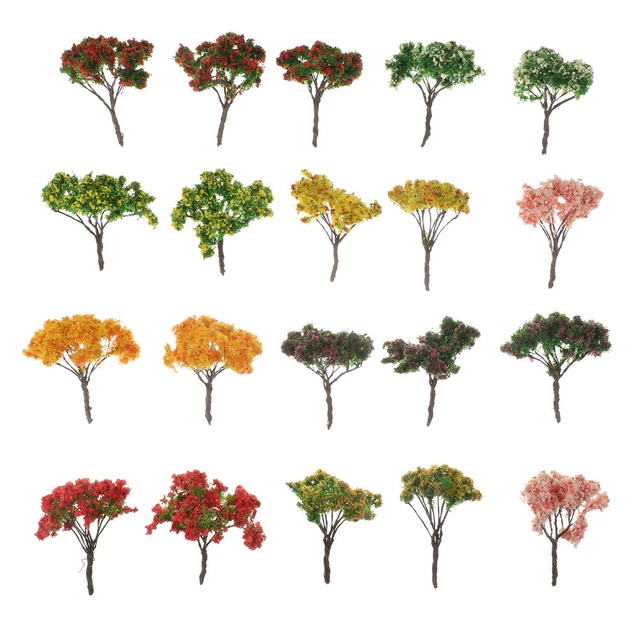 20 PCS SANDBOX Model Tree Plastic Layout Miniature Micro Landscape Trees £11.99 - PicClick UK