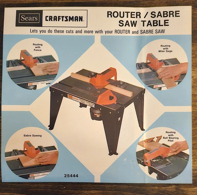 VINTAGE SEARS CRAFTSMAN Aluminum Router/Sabre Saw Table Model 9 25444 ...