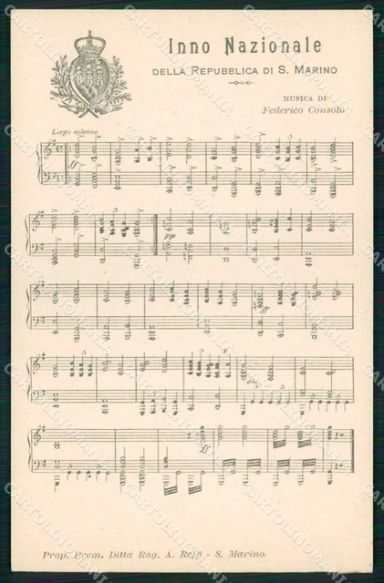 PATRIOTTISMO REPUBBLICA SAN Marino Inno Nazionale Spartito Sheet Music ...