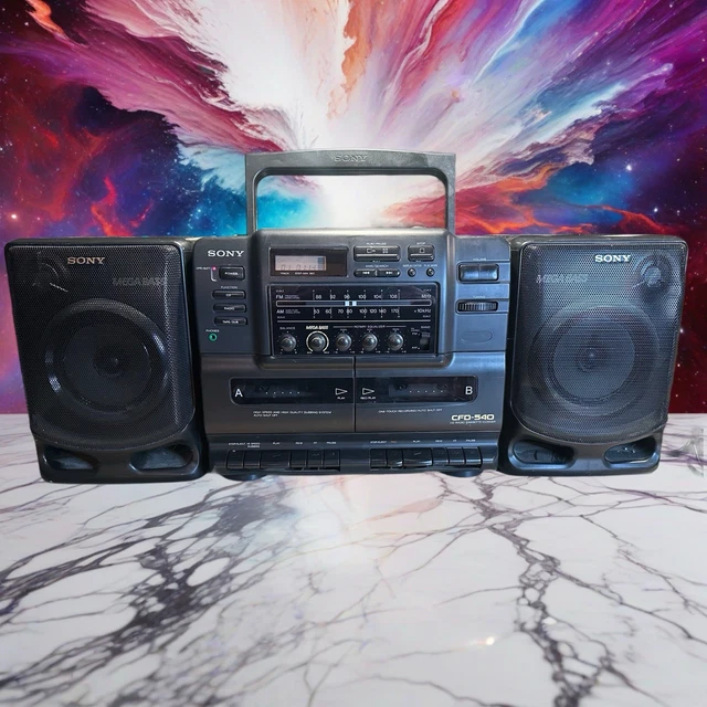 VINTAGE 1990S SONY Stereo Cassette Cd Player Radio Boombox CFD-540 ...
