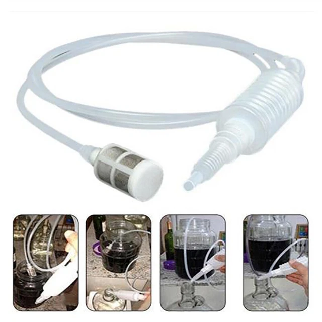 PLASTIC BREW SYPHON liquid Siphon Food Grade Alcohol Distiller Filter T ...