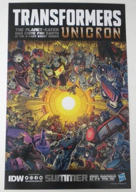 AFFICHE SDCC 2018 EXCLUSIVE TRANSFORMERS Unicron HASBRO IDW EUR 11,90 ...