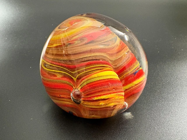 HANDMADE ART GLASS Paperweight with Encased Floral Motif – 65mm £27.99 ...