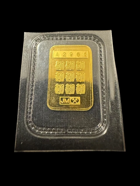 RARE SEALED 1 Gram RBC/JM Johnson Matthey 9999 Gold Bullion Bar Red ...