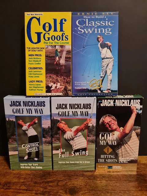 RARE GOLF VHS Lot Of 5. Jack Nicklaus, Ernie Els Training Videos. Golf ...