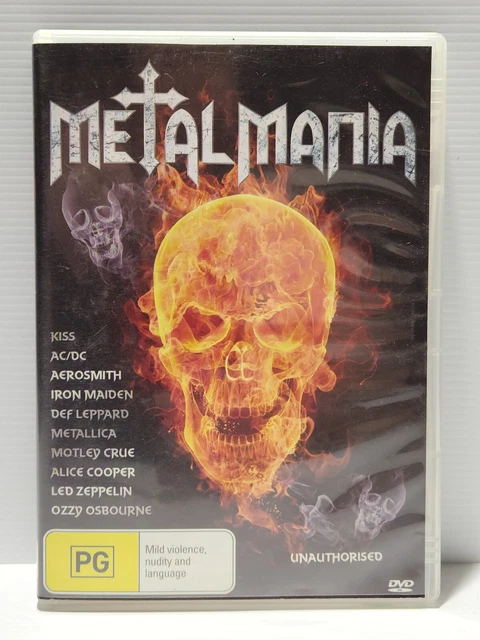 METAL MANIA DVD Kiss AC/DC Iron Maiden Def Leppard Metallica Motley ...