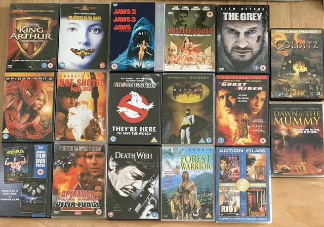 DVD BUNDLE X17-BATMAN,SPIDER-MAN,JAWS Box set,Death Wish,Norris,Hustler ...