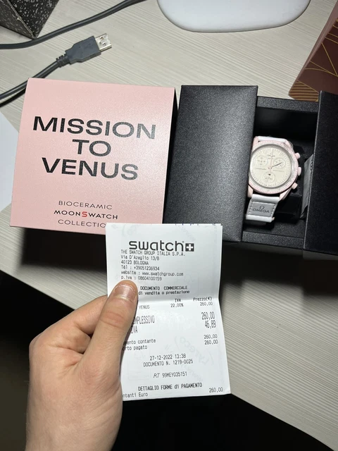 OMEGA SWATCH MISSON to Venus Moonswatch Receipt New READ DESC £289.35 ...