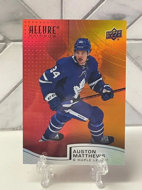 2021-22 UPPER DECK Allure Auston Matthews arc-en-ciel rouge orange #R ...