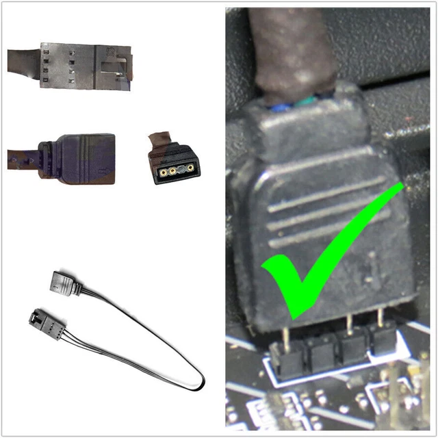 ADAPTER 3-PIN 5V Addressable RGB Connectors For Asus MSI and AsRock ...