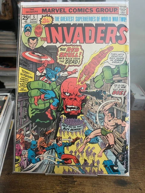 THE INVADERS 5 Vintage Comics 1976 ORIGIN OF THE LIBERTY LEGION MARVEL ...