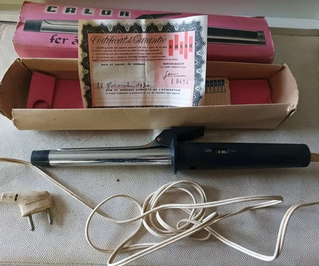 ANCIEN FER A coiffer CALOR avec boîte d'origine certificat d ...