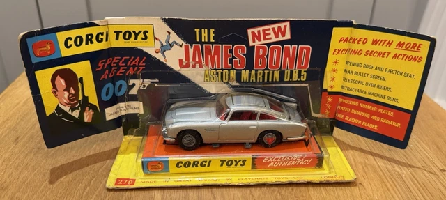 CORGI TOYS 270 James Bond Silver Aston Martin DB5 Boxed MINT SECRET ...