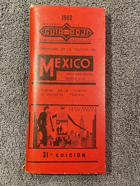 VINTAGE GUIA ROJI Mexico Map Road Map Guide Book 1962 31st Edition £8. ...