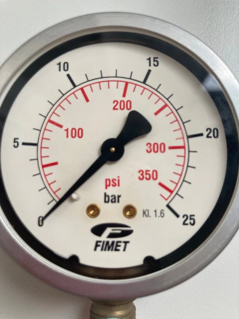 MANOMETRO INDUSTRIALE FIMET 0-25 bar glicerina cassa inox DN63 att ...