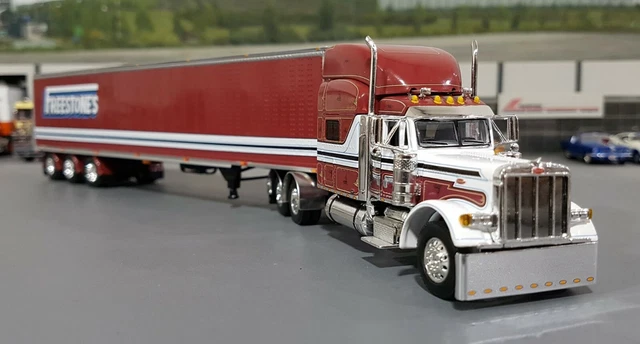1/64 DCP PETERBILT 379 Freestones Transport With Tri Axle Trailer New ...