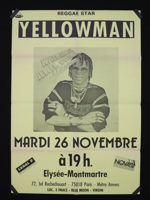 KING YELLOWMAN - Affiche concert Paris Elysée Montmartre - 1993 - 100 x ...