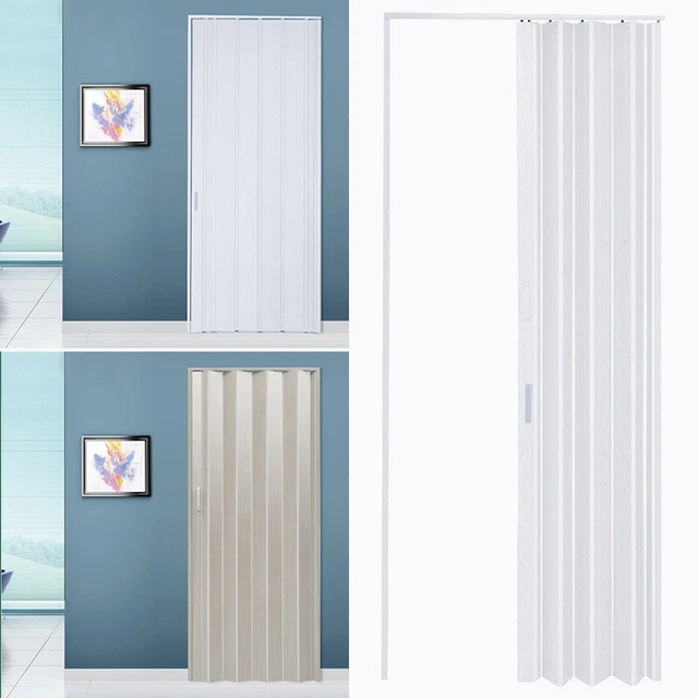 6 OR12MM PVC Folding Door Accordion Sliding Room Separation Indoor ...