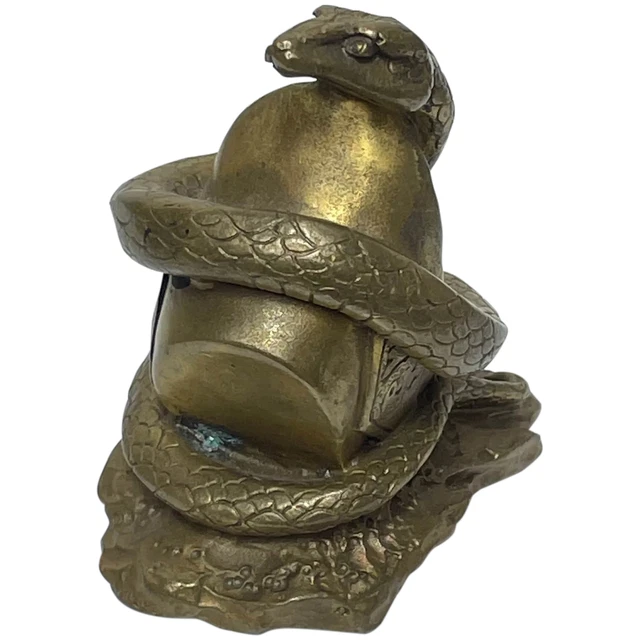 DÉCORATIF QING STYLE Chinois Python Doré Bronze Serpent Sculpture EUR ...