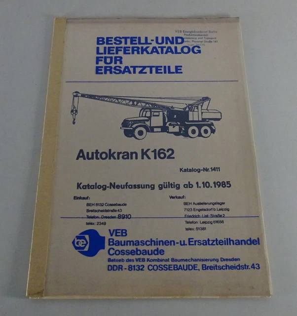 TEILEKATALOG / ERSATZTEILLISTE Autokran K162 auf KrAZ 257 Stand 10/1985 EUR 29,90 - PicClick DE