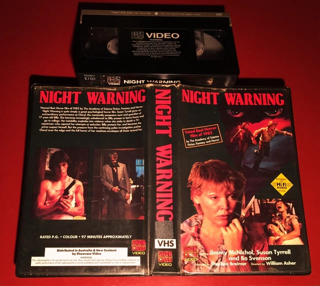 NIGHT WARNING VHS SHOWCASE VIDEO Butcher Baker Nightmare Maker cult ...